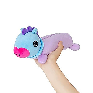 BT21 MANG Character Soft Plush Stuffed Animal Cute Pencil Case Pouch, Purple/Blue