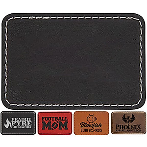 Black Leather Patches for Hats,Blank Laser Engraving Leatherette Sheets,Laserable Engrave Faux Leather with Adhesive Heat Press/Transfer Iron-on(30 Pcs/Rectangle/3 inch×2 inch)