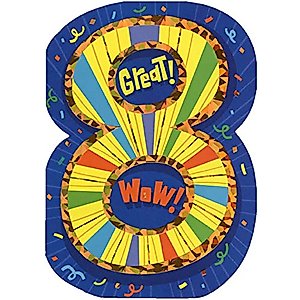 Paper House Great Eight Die Cut Foil Age 8 / 8th Birthday Card
