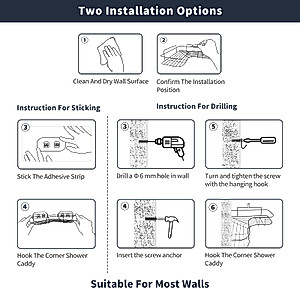 Kiemeu Corner Shower Caddy Shelf Bathroom Shower Organizer Corner Shower Shelf For Inside Shower Wall Mounted Shower Rack Organizer