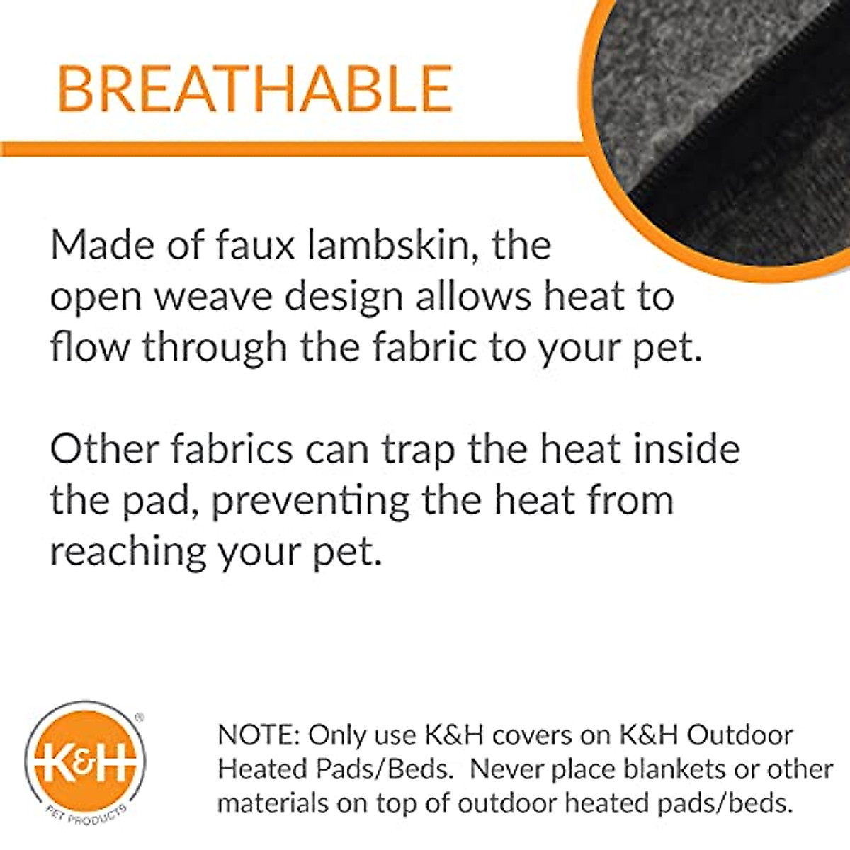 K&H Pet Products Lectro-Kennel Heated Pad Deluxe Cover (Pad not included) Gray Medium 16.5 X 22.5 Inches