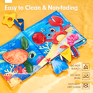 hahaland Baby Books 0-6 Months - 2 PCS Sensory Montessori Toys for Babies 0-6 Months with Crinkle Squeaky Sounds, Mirrors, Teethers - Soft Cloth Tummy Time Book Newborn Infant Toys