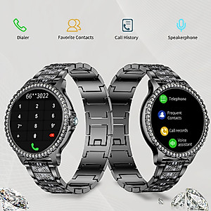 Smart Watches for Women (Answer/Make Call) with Diamonds, 1.32” HD Display Bluetooth Smartwatch for for iOS Android, IP68 Fitness Activity Trackers with Heart Rate/SpO2/Sleep Monitor/Menstrual Cycle