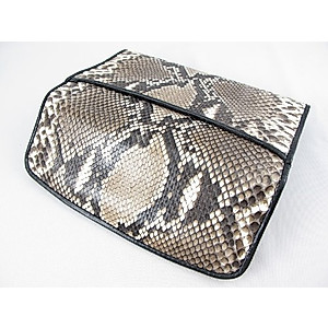 Pelgio Genuine Python Snake Skin Leather Women's Trifold Clutch Wallet (Reticulated Natural)