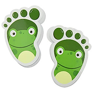 Bluecell 15-Pairs Cartoon Animals Guide Self-Adhesive Footprints Stickers Floor Decals for Room Party Nursery Floor Stairs Decor (Frog (Green))