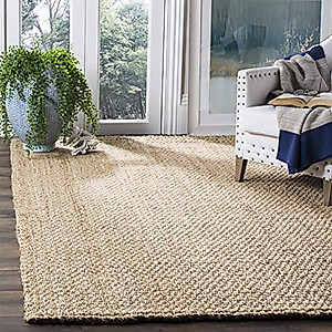 SAFAVIEH Natural Fiber Collection Area Rug - 9' x 12', Natural, Handmade Basketweave Jute, Ideal for High Traffic Areas in Living Room, Bedroom (NF401A)