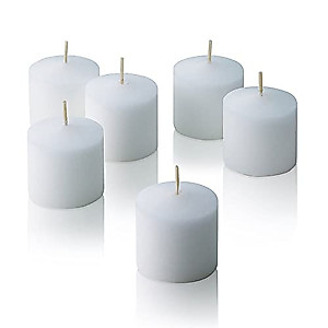Bulk Pack of 144 White Votive Candles - Box of 144 Unscented Candles - 10 Hour Burn Time - Bulk Candles for Weddings, Parties, Spas and Decorations