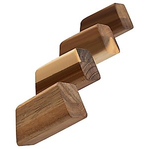 Acacia Wood Hooks, Natural Rectangular Hangers for Keys, Towels, Accessories – Functional Entryway, Bathroom Organizer – Sleek Wall Decor, Space-Saving Design – Perfect for Small Spaces, Modern Homes