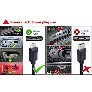 T-Power AC Adapter Charger for JBL Charge 3, Charge 2, Flip 4, Flip 3, Flip 2, Pulse 3, Pulse 2, Pulse, GO, Clip Plus, Clip, Micro II, Micro, Trip Portable Bluetooth Speaker Power Supply Cord Cable