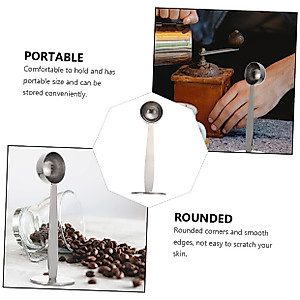 Homoyoyo 2pcs Powder Hammer Measuring Spoon Coffee Tablespoon Coffee Powder Hammer Coffee Machines for Home Tea Spoon Coffee Leveler Coffee Beans Home Coffee Tamper Stainless Steel Silver