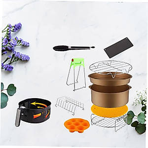 INOOMP 1 Set 7 Grilling Accessories Gold Cooking Grate for Grill Air Fryer Grill Accessories Barbecue Accessories Hiking Accessories Barbecue Tool 12 Piece Set Travel Outdoor