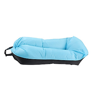 EVGATSAUTO Inflatable Sofa Portable Inflatable Sofa Storage Bag 2.3ft Wide 6.1ft Long Oxford Cloth for Travel (Black and Blue)