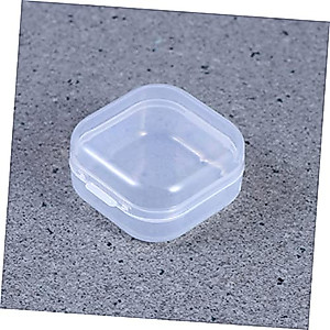 CLISPEED Transparent Plastic Box 192 pcs Plastic Containers Beads Display Bead Hinged Case Storage Lids Multipurpose Jewelry Square Clear Rectangular with S Beads Storage Containers Box