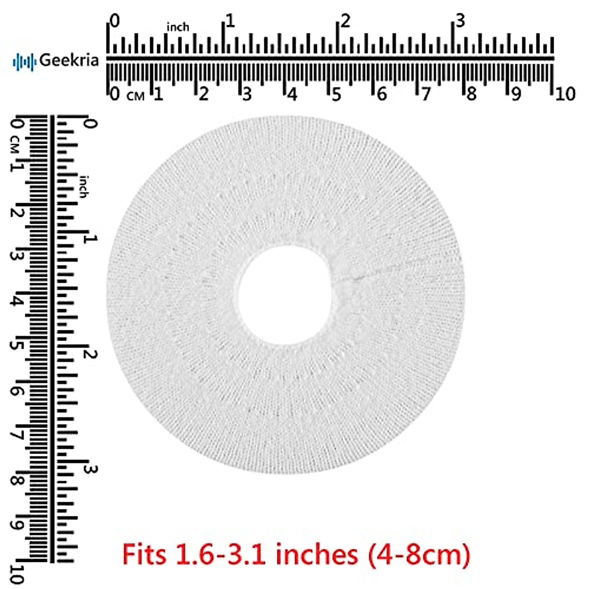 Geekria 2 Pairs Flex Fabric Headphones Ear Covers, Washable & Stretchable Sanitary Earcup Protectors for On-Ear Headset Ear Pads, Sweat Cover for Warm & Comfort (S/White)