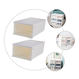 CHILDWEET Shoes Organiser Window Design 2 Pack Shoe Showcase Box Large Storage Case for Shoes Socks Underwear