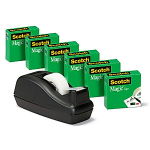 Scotch Magic Tape, 6 Rolls with Dispenser, Numerous Applications, Invisible, Engineered for Repairing, 3/4 x 1000 Inches, Boxed (810C40BK)