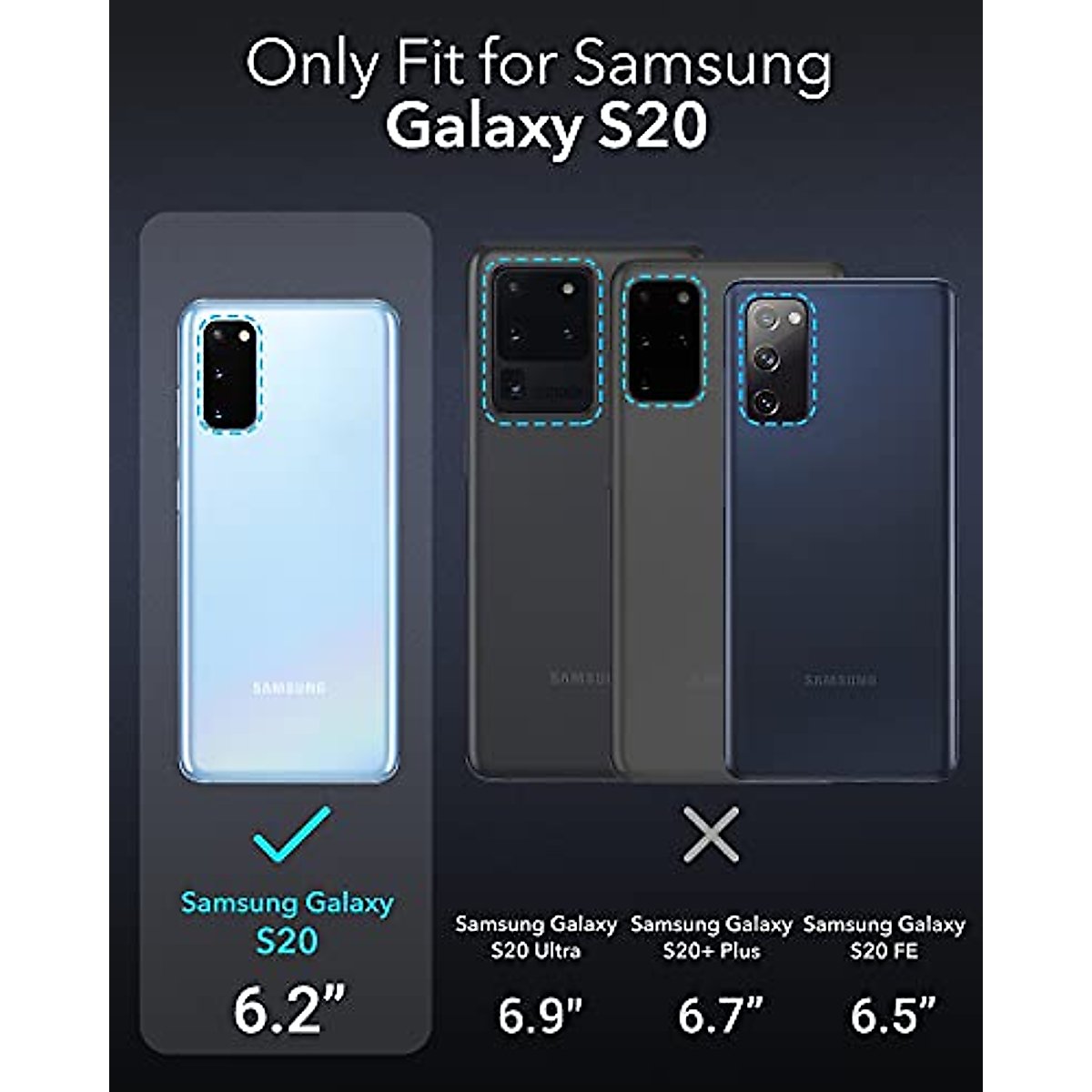 YOUMAKER Designed for Samsung Galaxy S20 5G Case with Built-in Screen Protector and Kickstand Shockproof Case Work with Fingerprint ID Military Grade Drop Tested Cover for S20 6.2 inch-Black