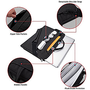 Lacdo 15.6 Inch Laptop Shoulder Bag Sleeve Case for 15.6" Acer Aspire 5 E 15, Predator Helios 300, Flagship/ASUS VivoBook 15, TUF FX505 / Dell Inspiron 15 / Lenovo IdeaPad/HP Pavilion, Envy, Black