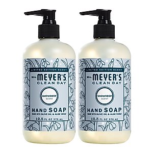 MRS. MEYER'S CLEAN DAY Liquid Hand Soap, Snow Drop (12.5 Fl Oz (Pack of 2))