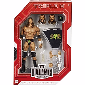 Mattel WWE Triple H Ultimate Edition Fan TakeOver Action Figure with ultimate articulation, life-like detail, and accessories, 6-Inches