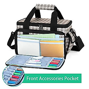YARWO Carrying Case Compatible with Cricut Joy and Easy Press Mini, Storage Bag for Craft Pens and Other Tool Set, Gray Dots