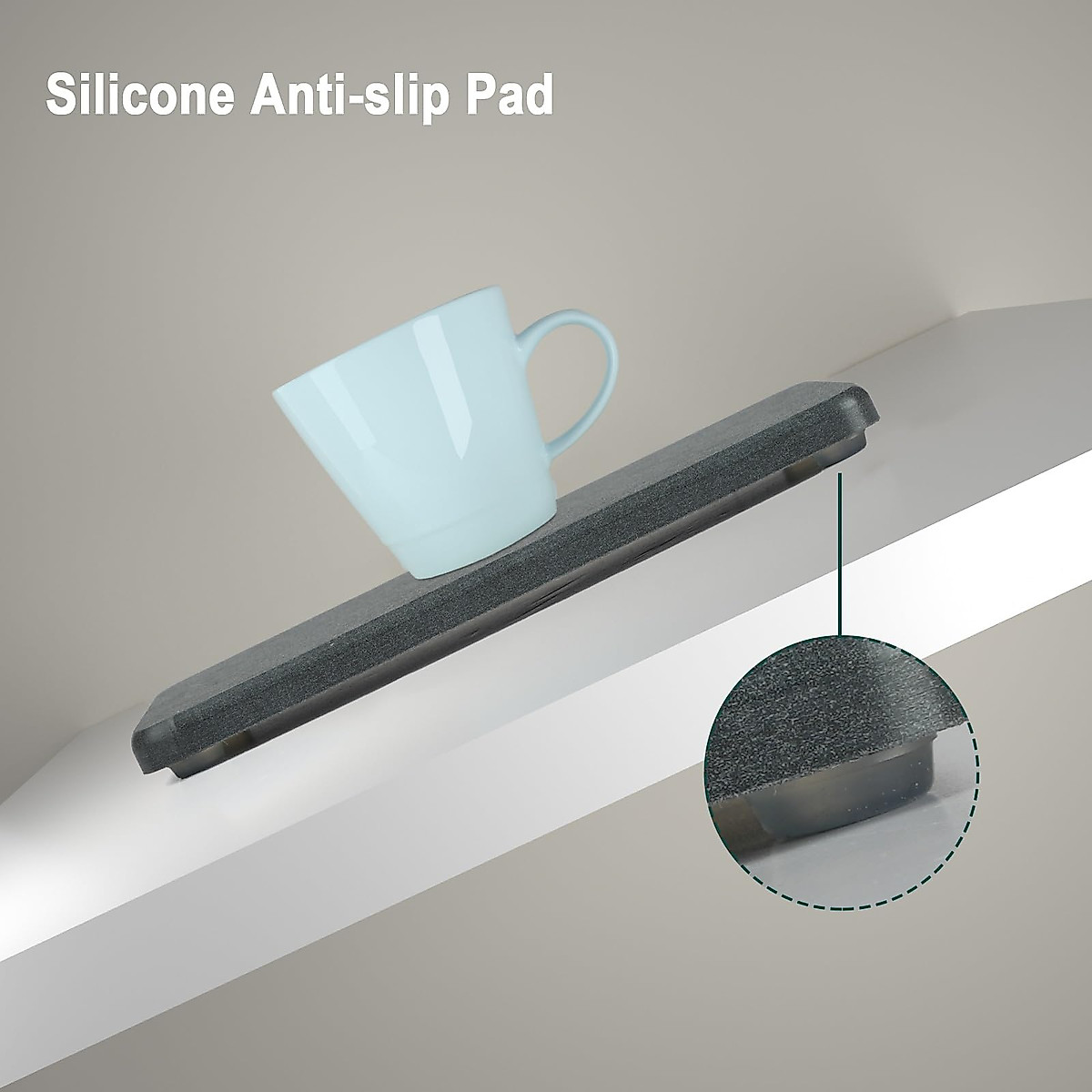 Hachacha Soap Dishes, 4-Set Water Absorbent Diatomite Earth Drying Mats - 2 Large & 2 Small Trays with Anti-Slip Pad, Sandpaper. Ideal for Kitchen Counter, Under Plants, Bath, Toiletries, Deep Grey