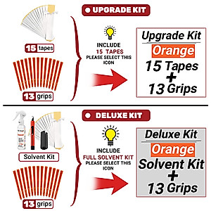 SAPLIZE Golf Grips 13 Pack Standard Size Including 15 Tapes, Rubber Golf Club Grips, Orange