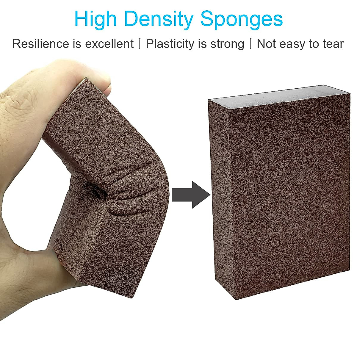 8 PCS Sanding Sponge Assortment, 2 PCS Each of 120 220 320 400 Grit -Coarse Medium Fine Hand Sanding Block Sandpaper Sponge for Metal Wood-Working Home Cleaning Drywall