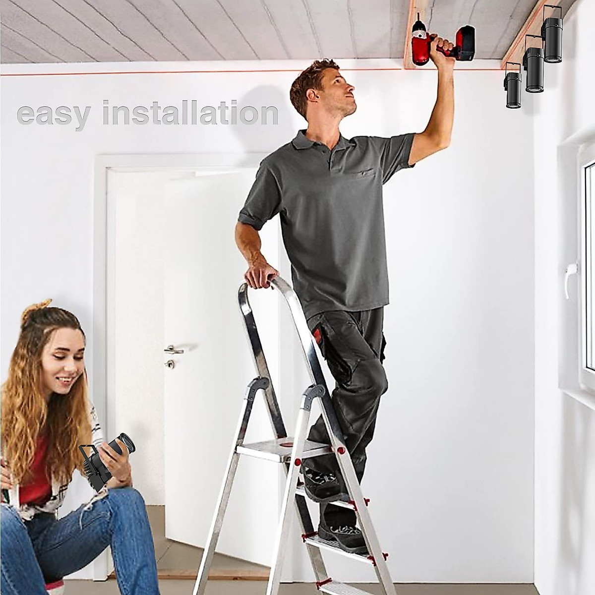 U`King Pinspot Light RGBW 10W LED Beam Pin Spot by DMX 512 Sound Activated Controlled Spotlight for Mirror Ball Party Wedding DJ Disco Shows Spot Lighting Black