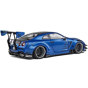 Solido S1805801 1:18 2020 Nissan GT-R (R35) with Liberty Walk Body Kit 2.0-Metallic Blue Collectible Miniature car