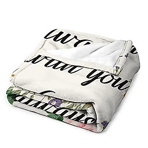 Bible Verse Scripture Blanket with Inspirational Thoughts and Prayers- Religious Christian Catholic Gifts Sunflower Rose Poetry Print Throw Blankets Gifts for Women Men 60"X50"