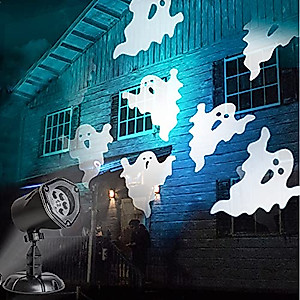 EAMBRITE Halloween Projector Lights, Rotating Ghost Projector Outdoor, Dynamic Ghost Projector Waterproof Halloween Decorations for Yard Party Garden Wall Indoor Outdoor