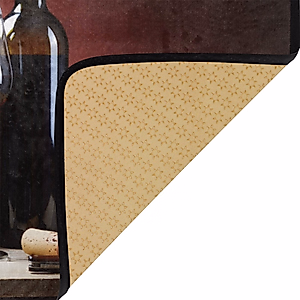 Red Wine Glass Grapes Kitchen Rug Romantic Floor Comfort Mats Bath Rugs Entryway Welcome Non Slip Area Rug for Bedroom Living Room Doormats Home Decor 39" X 20"