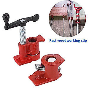 Acogedor Pipe Clamping Set, 3/4 Wood Gluing Pipe Clamp Set, Duty Woodworking Cast Iron Tool