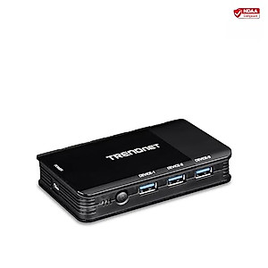 TRENDnet 4-Port USB 3.1 Sharing Switch, TK-U404, 4 x USB 3.1 for Computers, 4 x USB 3.1 for Devices, Flash Drive Sharing, Scanners, Printers, Mouse, Keyboard, Windows & Mac Compatible