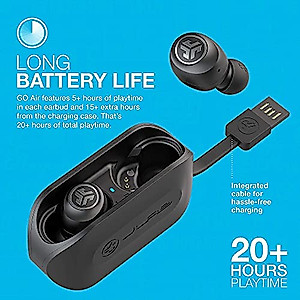 JLab Go Air True Wireless Bluetooth Earbuds with Charging case + Cloud Foam Mnemonic Earbud Tips