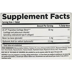 Kirkland Triple Action Joint Health Type II Collagen, Boron and HA - 110 Count