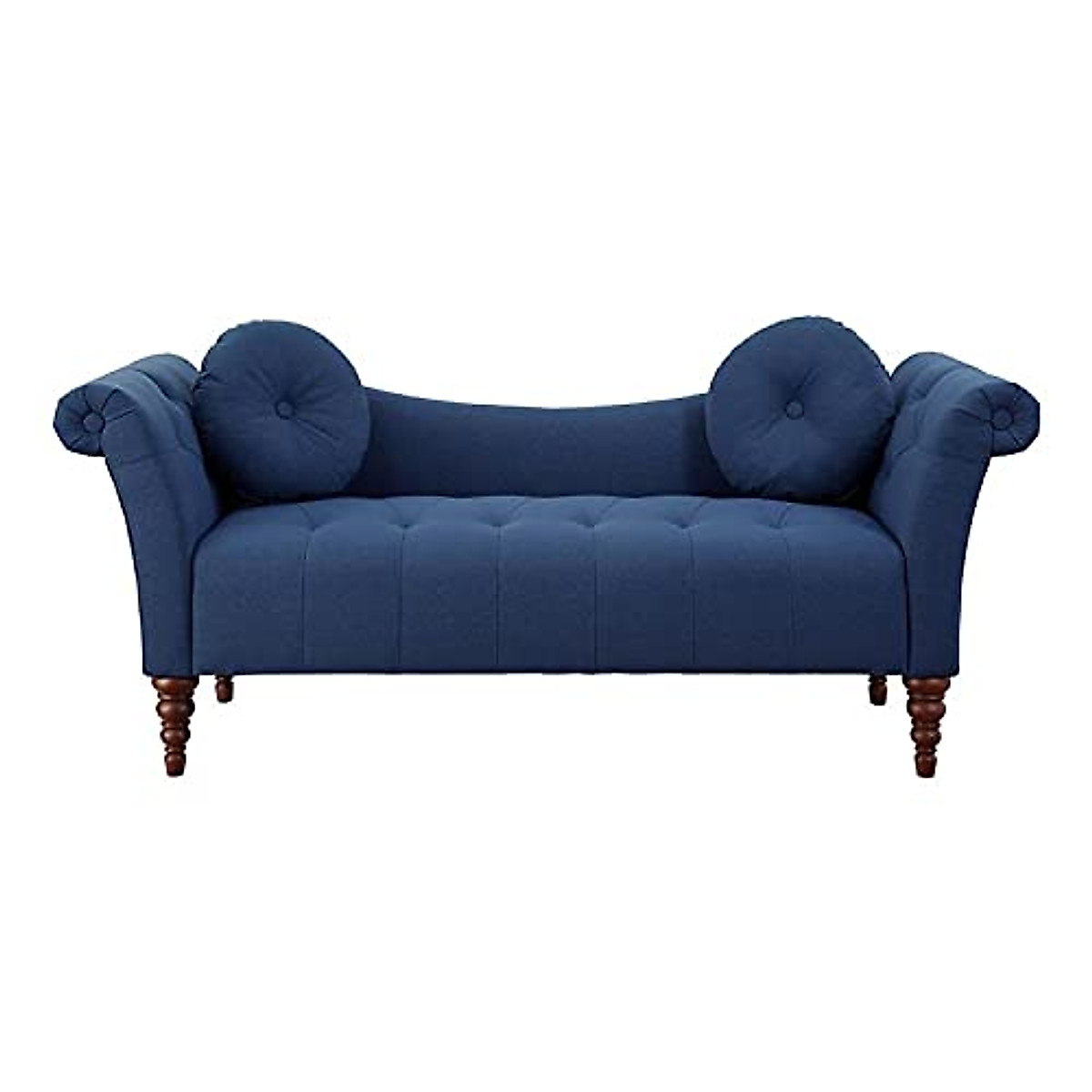 Lexicon Adira 75" Traditional Fabric Settee with 2 Pillows in Blue