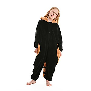ATOZ Onesie for Kids, Animal Pajamas Halloween Cosplay Costume for Girls Boys, Raccoon 2-3T