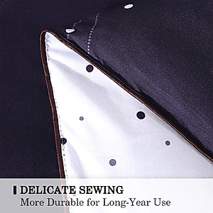 DECMAY 3PCS 3D Starry Sky Bedding Comforter Set Kids' Lightweight Comforter Alternative Duvet Insert Deep Blue Moon Star Night Twin Size Bedding for Girls and Boys Modern Design for Children Bedroom