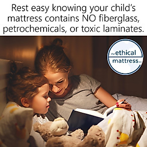 Ethical Mattress CO 6" Kid’s Mattress, Toxin-Free, Made in The USA with Organic Cotton, Wool, Latex & Pocketed Coils (Mattress-in-a-Box); Perfect for bunk beds, trundles & Platform beds - Twin Size