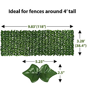 Artificial Ivy Balcony Privacy Screen, UV Coated Faux Ivy Privacy Fence Screen - Expandable Fake Ivy Fence - Ivy Fence Privacy Screen, Artificial Ivy Privacy Fence, Patio Decor For Fences Up To 4 Feet