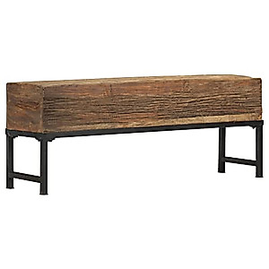 vidaXL Bench Wooden Bench Hallway Dinner Dining Entryway Bench Living Room Bedroom Home House Seating Funiture 47.2" Solid Reclaimed Wood