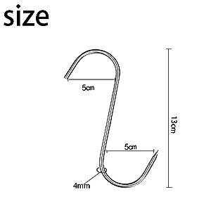 Meat Hooks 20Pcs,Premium Butcher's Hook,Stainless Steel Wall S-Shaped Hooks–for Hot and Cold Smoking,Stainless Steel Meat Hook, Chicken Hunting Smoking Ribs(13cm,Pack of 20) (20PACK Meat Hooks)