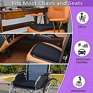 Gel Seat Cushion Comfort Honeycomb Egg Crate Design Gel Pad Provides Excellent Support For Lower Back, Spine, Hips Promotes Venting & Good Sitting Posture For Office Chair Car Sitter Wheelchair