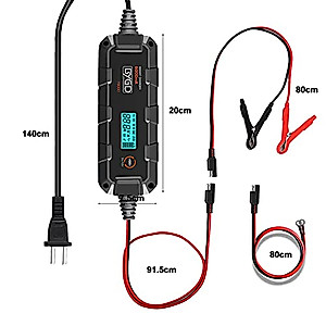 Portable Car Battery Charger Automotive 6V 12V Battery Charger Maintainer Fast Car Charger Smart Battery Chargers with LCD Display Trickle Charger for Car