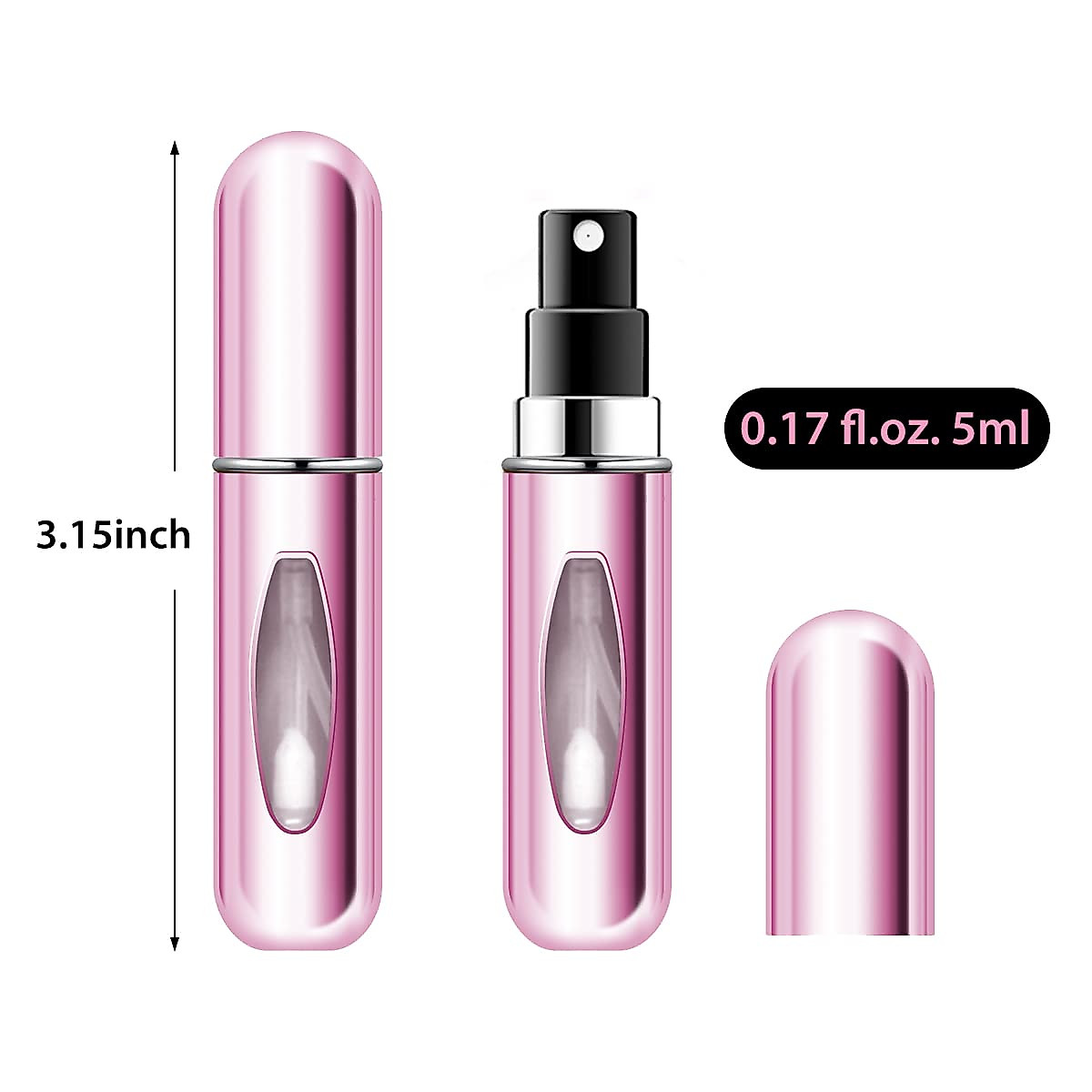 BeautyChen 4 Pack 5ml Portable Mini Refillable Perfume Atomizer Bottle Perfume Spray Empty Easy to Fill Scent Aftershave Pump Case Travel Outgoing Purse Multicolor