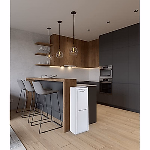 DON HIERRO - CUBEK - Recycling bin, Trash can Unit, Waste bin, Cabinet with 2 tilt-Out compartments. - White