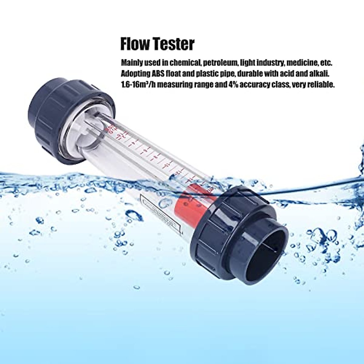 Liquid Flowmeter, ABS Float 1.6‑16m³/h Range Flow Meter for Testing