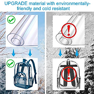 Clear Backpack 12x12x6 Stadium Approved, Transparent Mini Bookbag, Small Heavy Duty See Through Small Bag - Blue